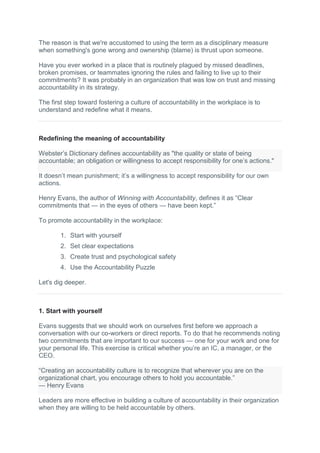 Accountability - A key tool for high performing teams | PDF
