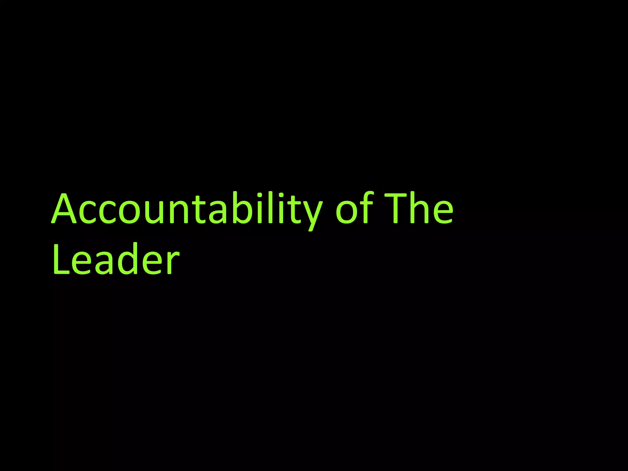 Accountability of a Leader pt 2 | PPT
