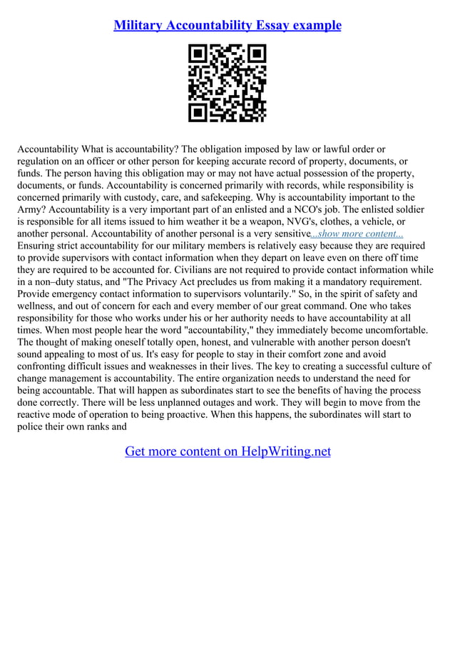 Accountability Essay | PDF