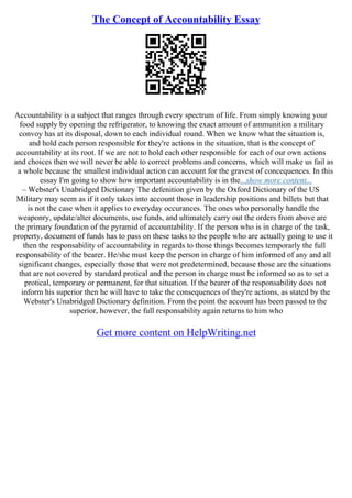 Accountability Essay | PDF