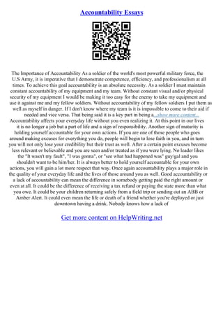 Accountability Essay | PDF
