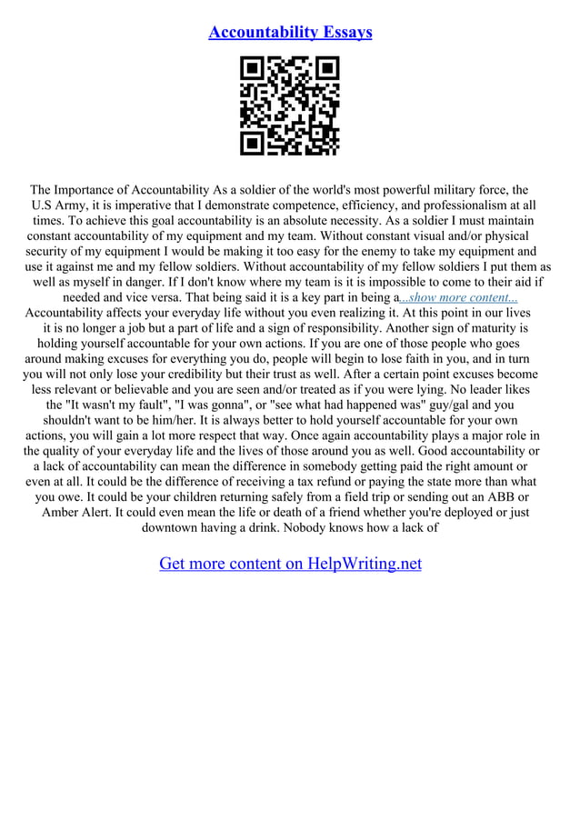 Accountability Essay | PDF