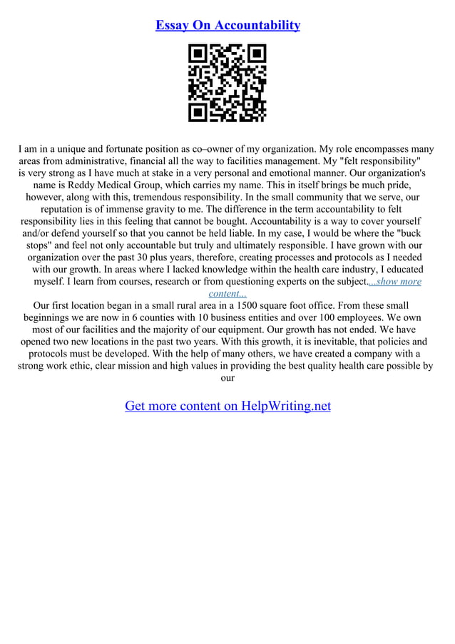 Accountability Essay | PDF