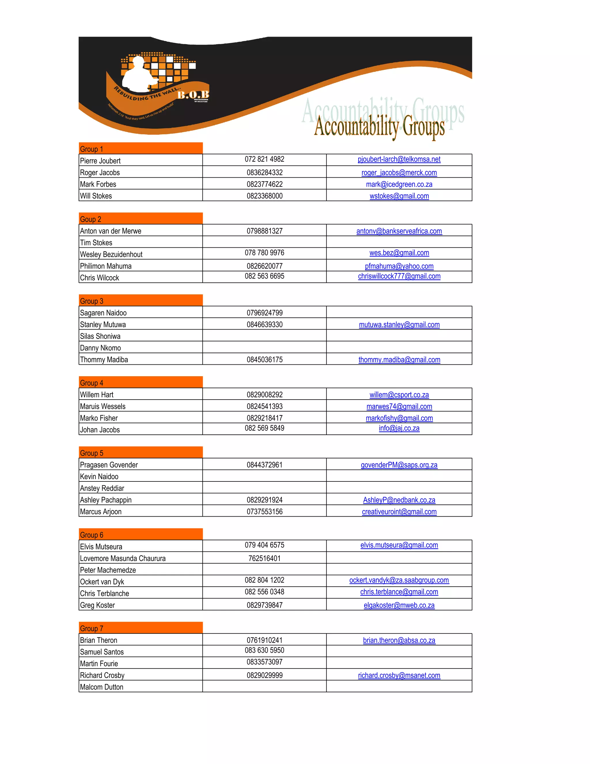 Accountability groups 2011 | PDF