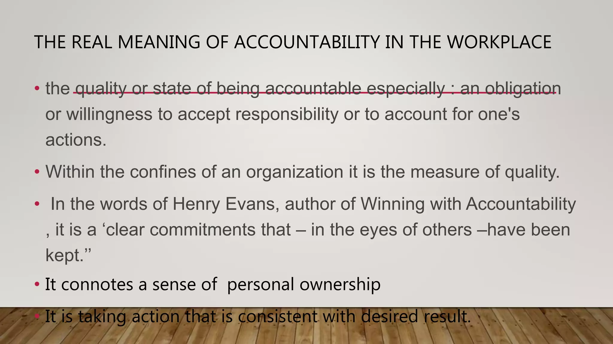 Accountability in the workplace | PPTX