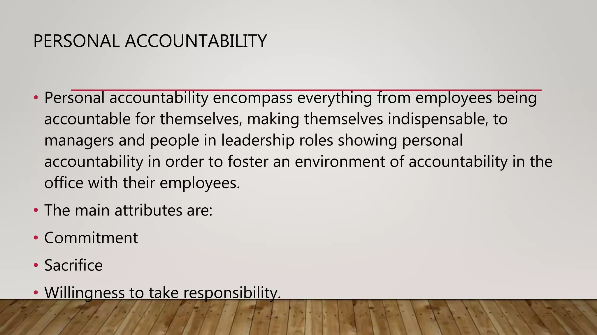 Accountability in the workplace | PPTX