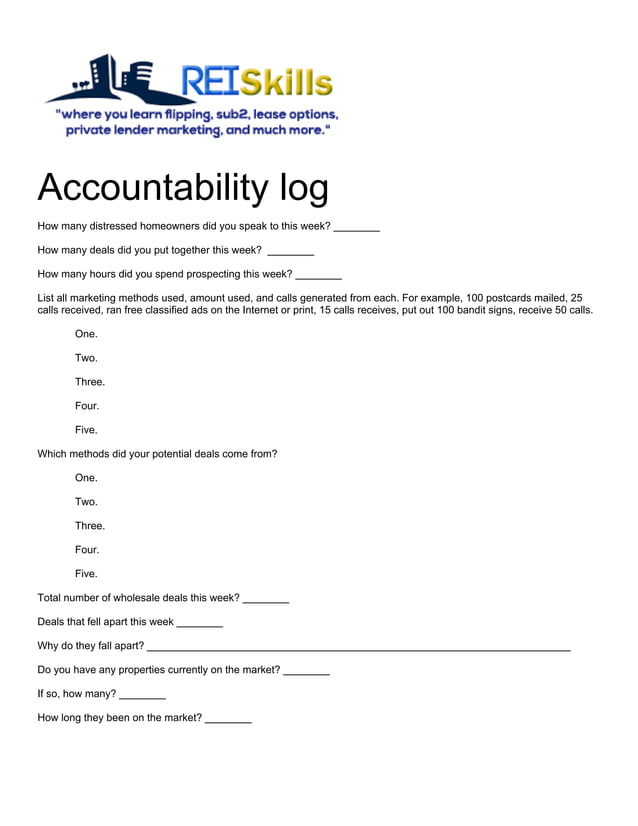 Accountability log | PDF