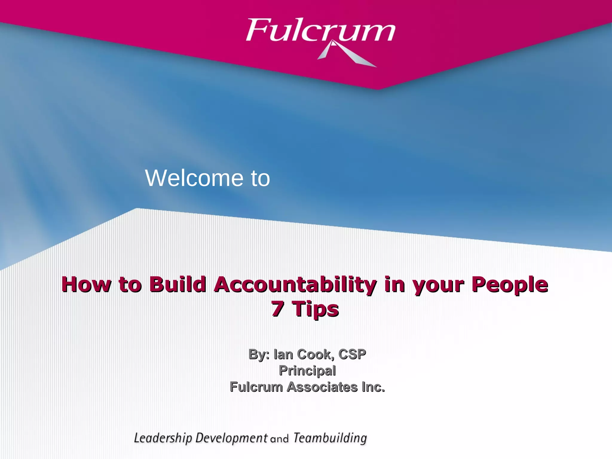 Building Accountability in Your People | PPT