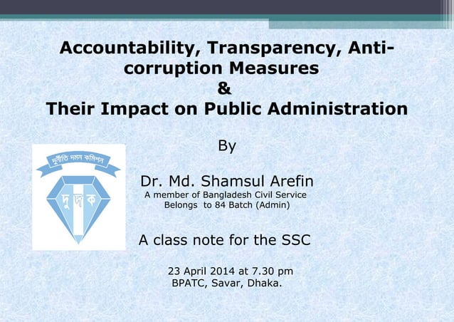 Accountability & transparency 26 05-2014 | PPT | Debated Sensitive ...