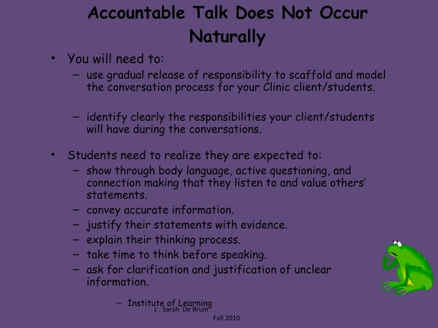 Accountable talk and elementary students | PPT | Educational Assessment ...