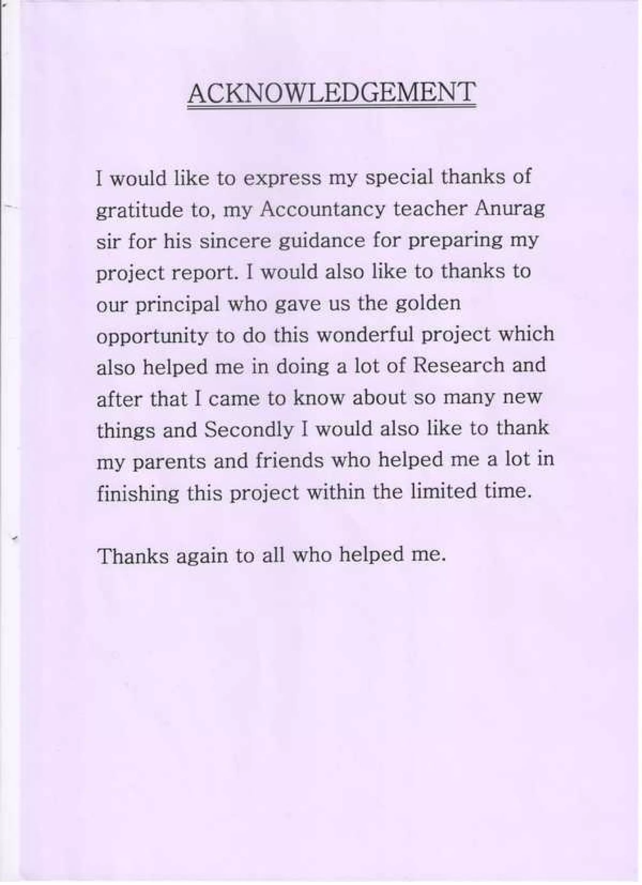 Accountancy project class 11th (cbse board) | PDF