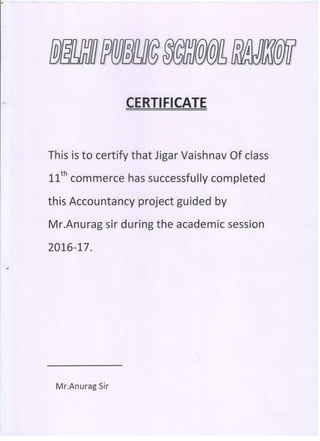 Accountancy project class 11th (cbse board) | PDF