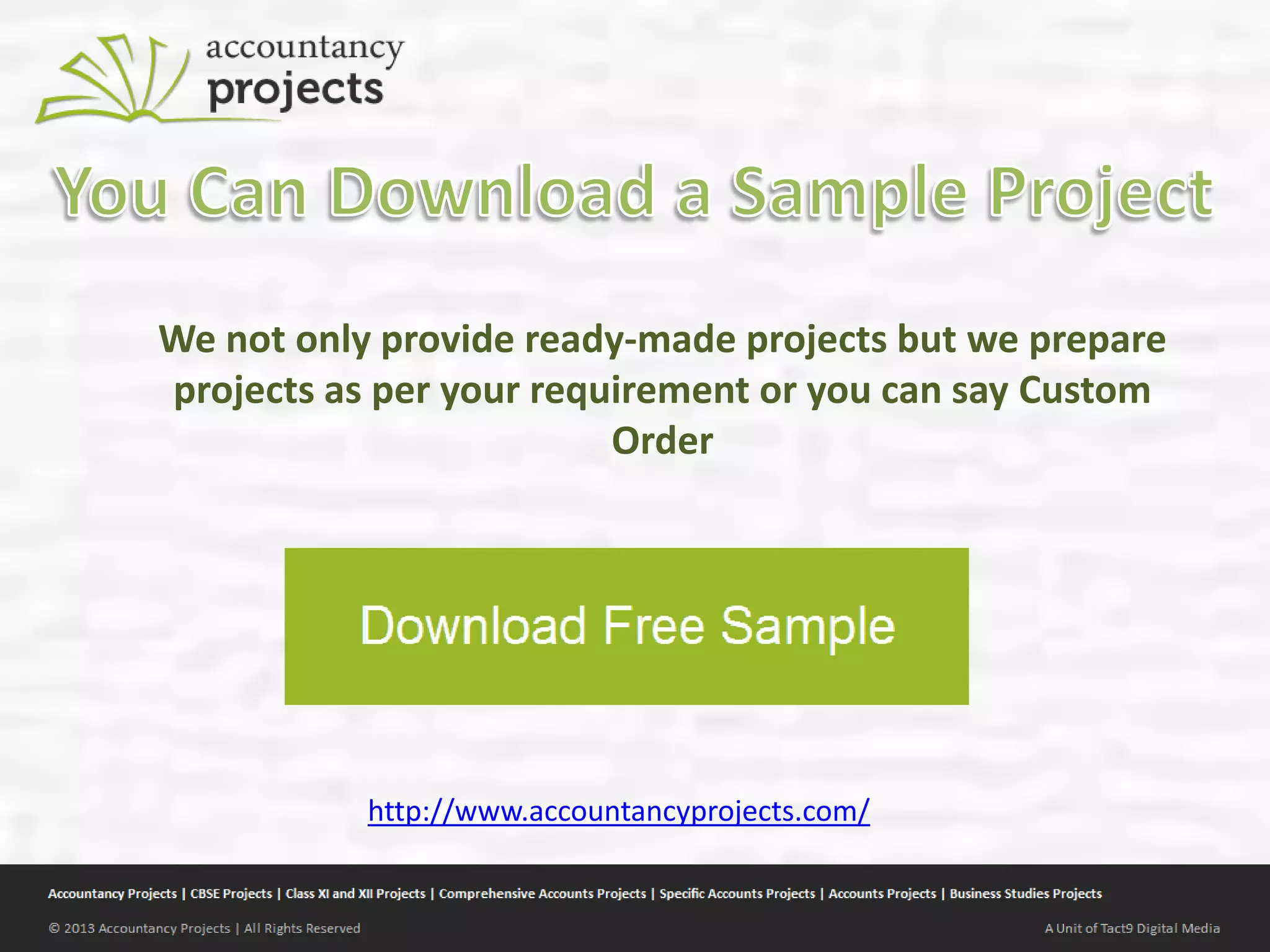 Accountancy projects for cbse students | PPTX