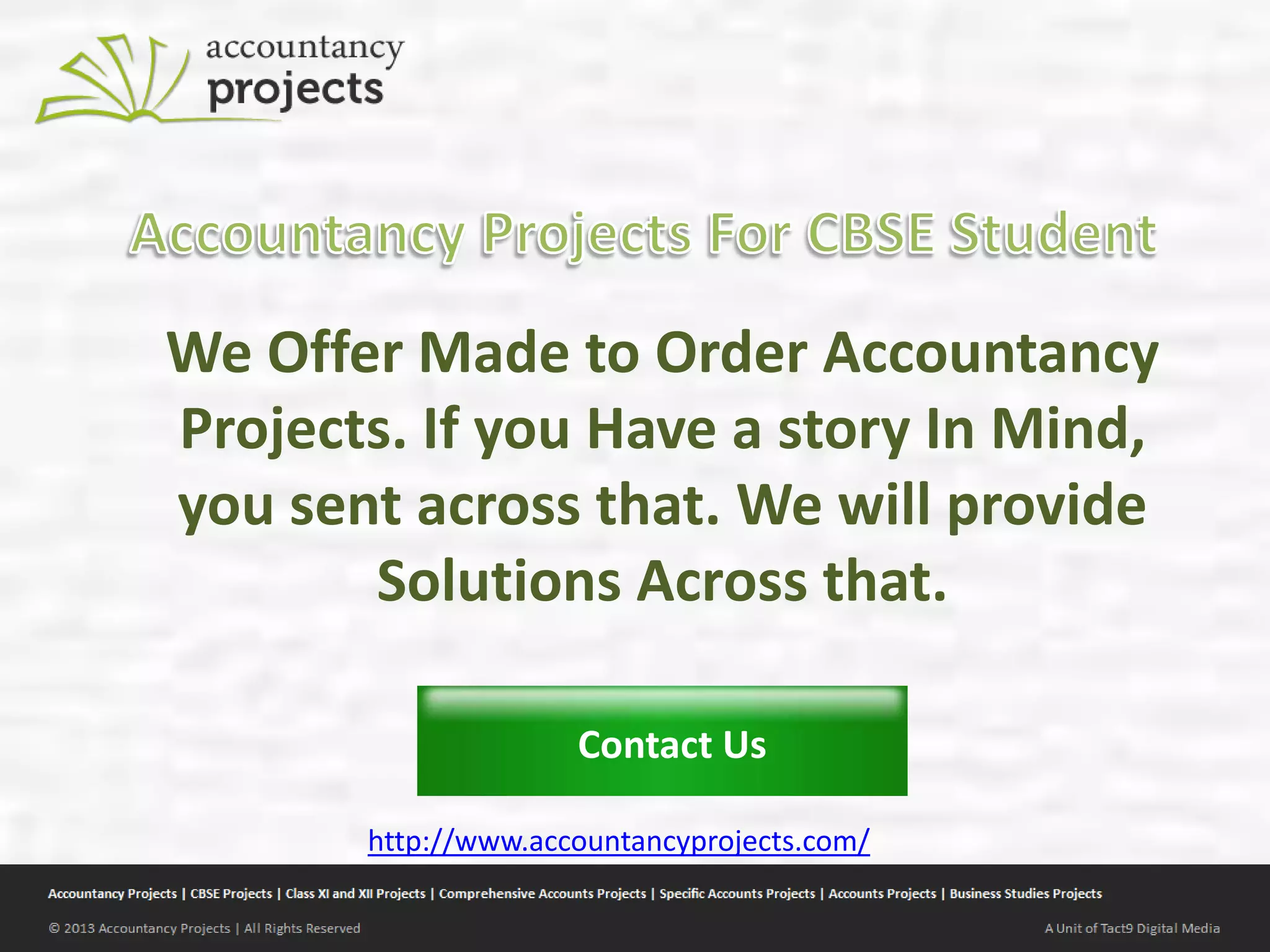 Accountancy projects for cbse students | PPTX
