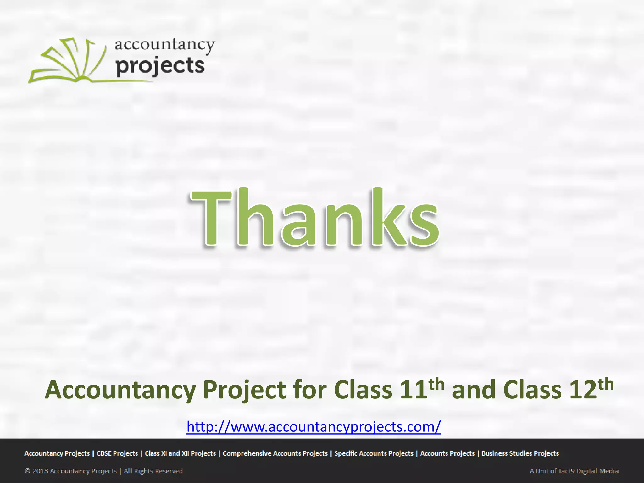 Accountancy projects for cbse students | PPTX