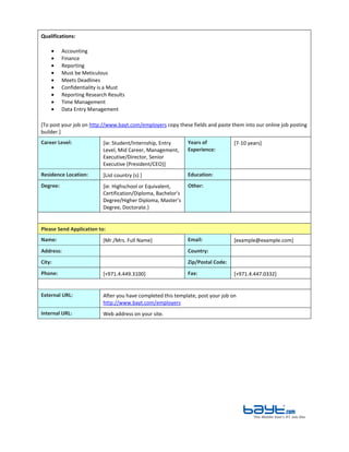 Accountant Job Description Template by Bayt.com