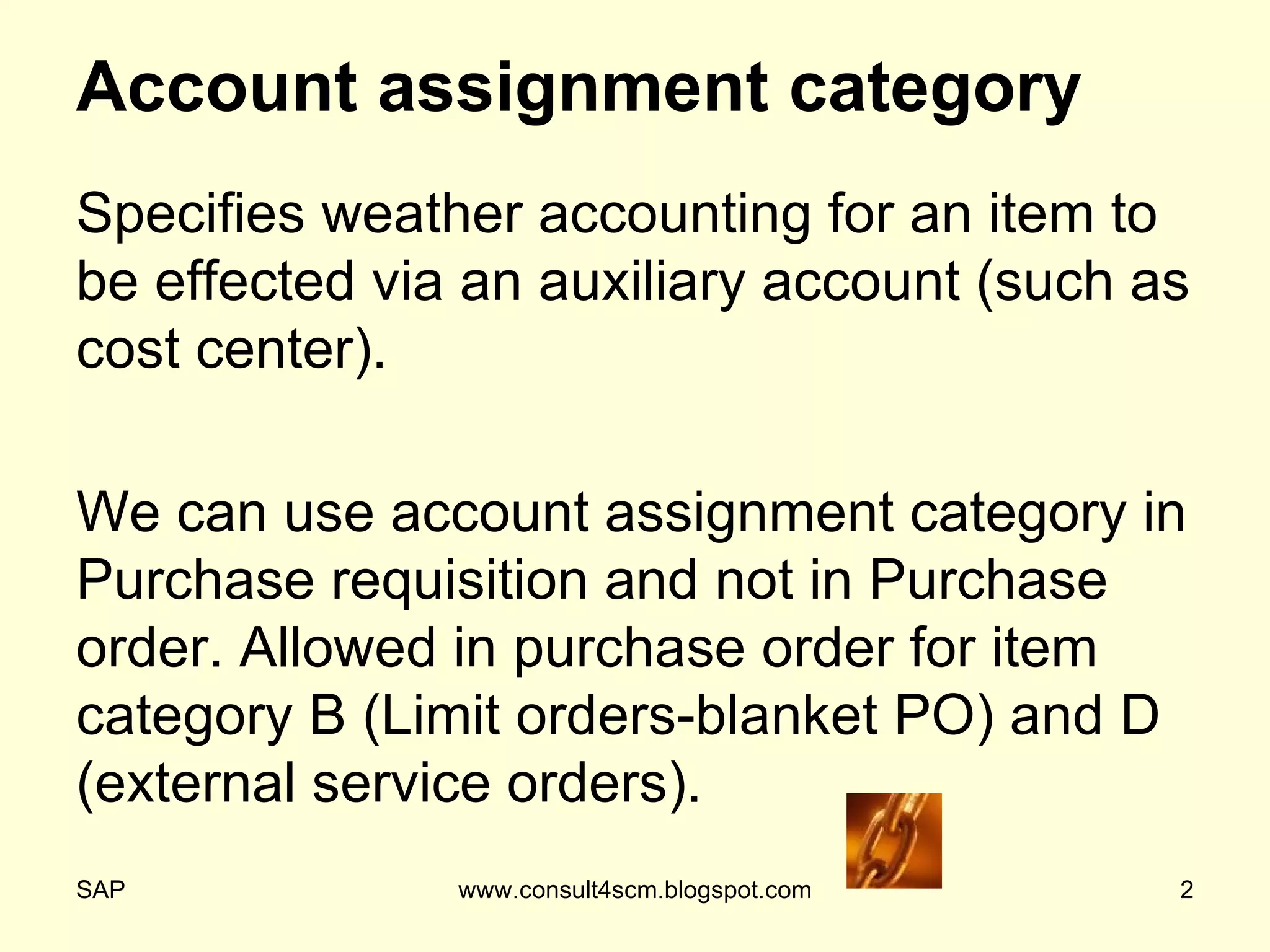 Account Assignment Category | PPT