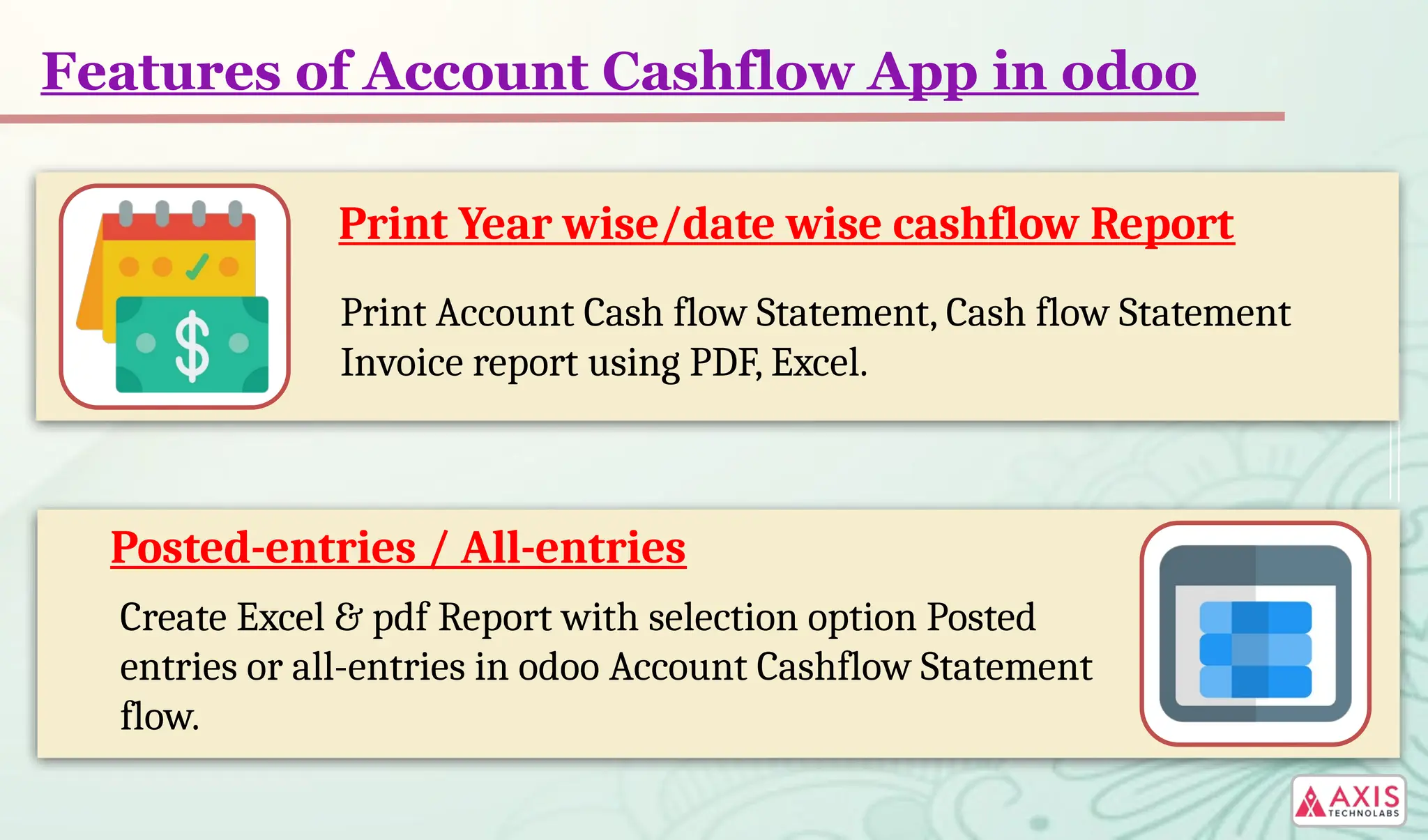 Account Cash Flow Statement Report Generate in odoo | PPTX