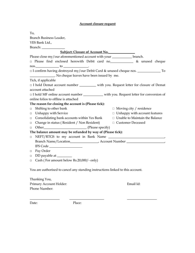 Account closurerequest new | PDF