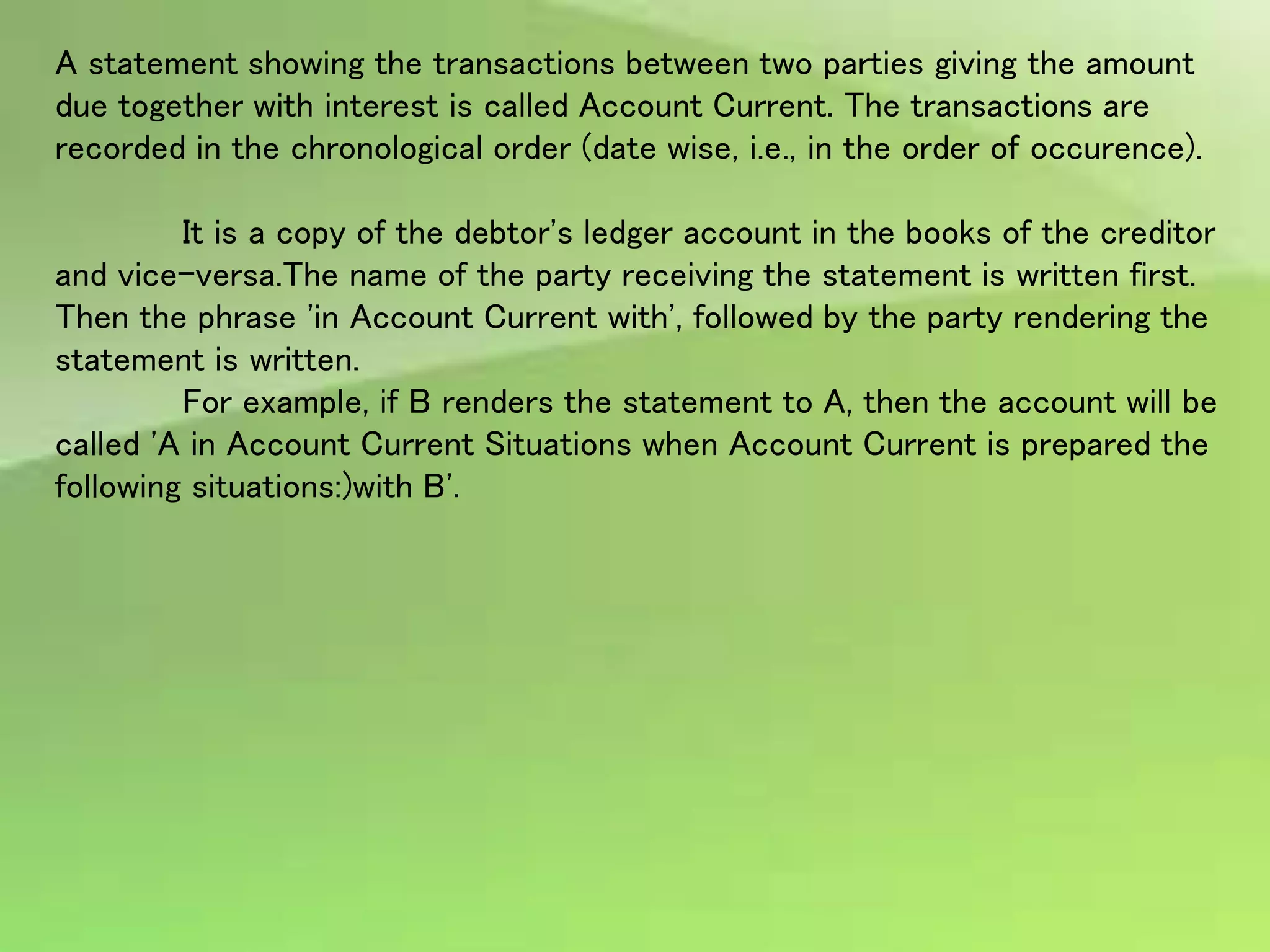 Account current | PPTX