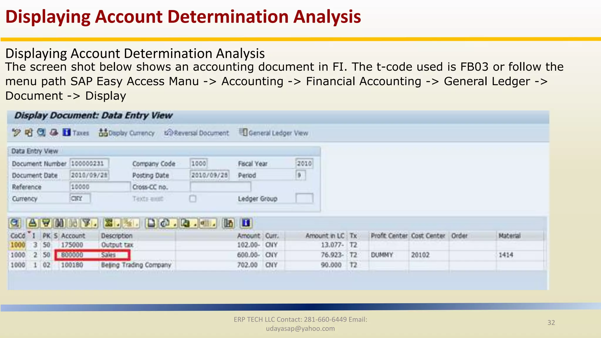 SAP Account determination SD-FI by odaiah pelley | PPTX