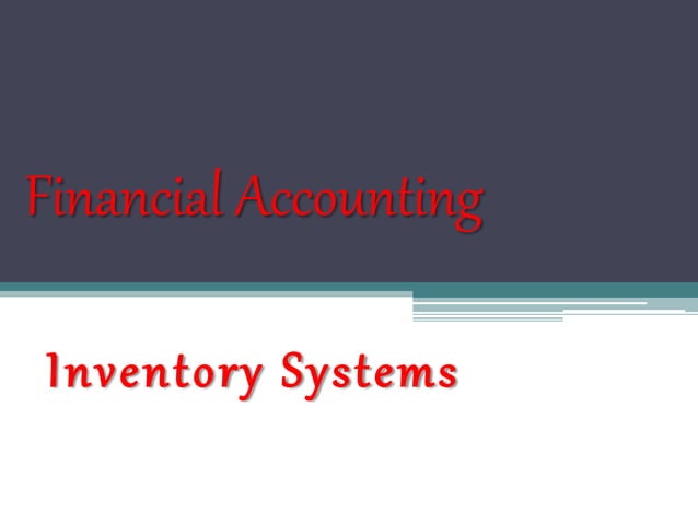 inventory system Accounting | PPT