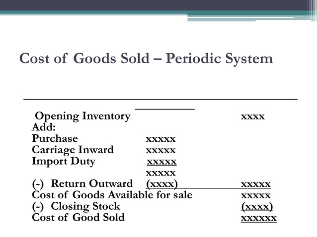 inventory system Accounting | PPT