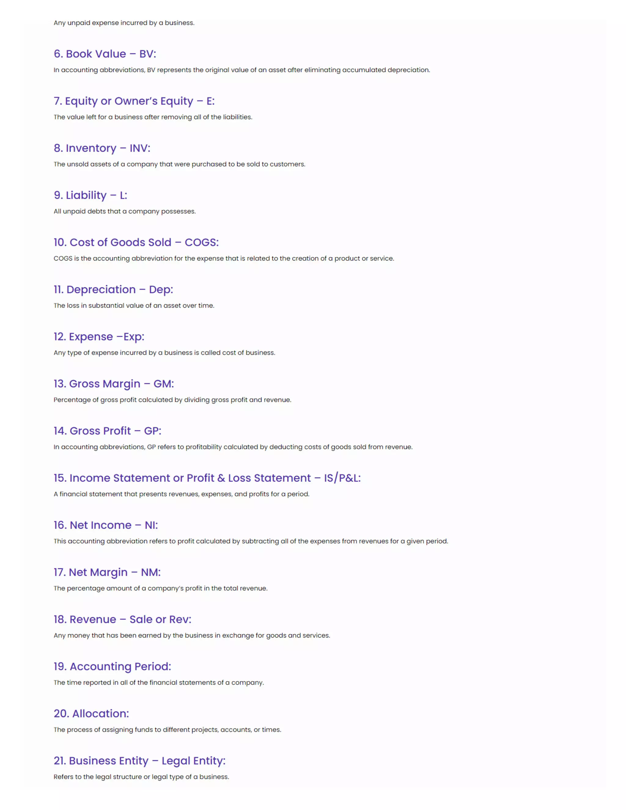 Top 100 Accounting Abbreviations And Terminologies You Should Know | PDF
