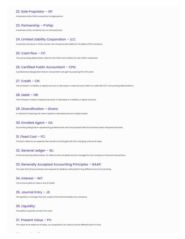 Top 100 Accounting Abbreviations And Terminologies You Should Know | PDF