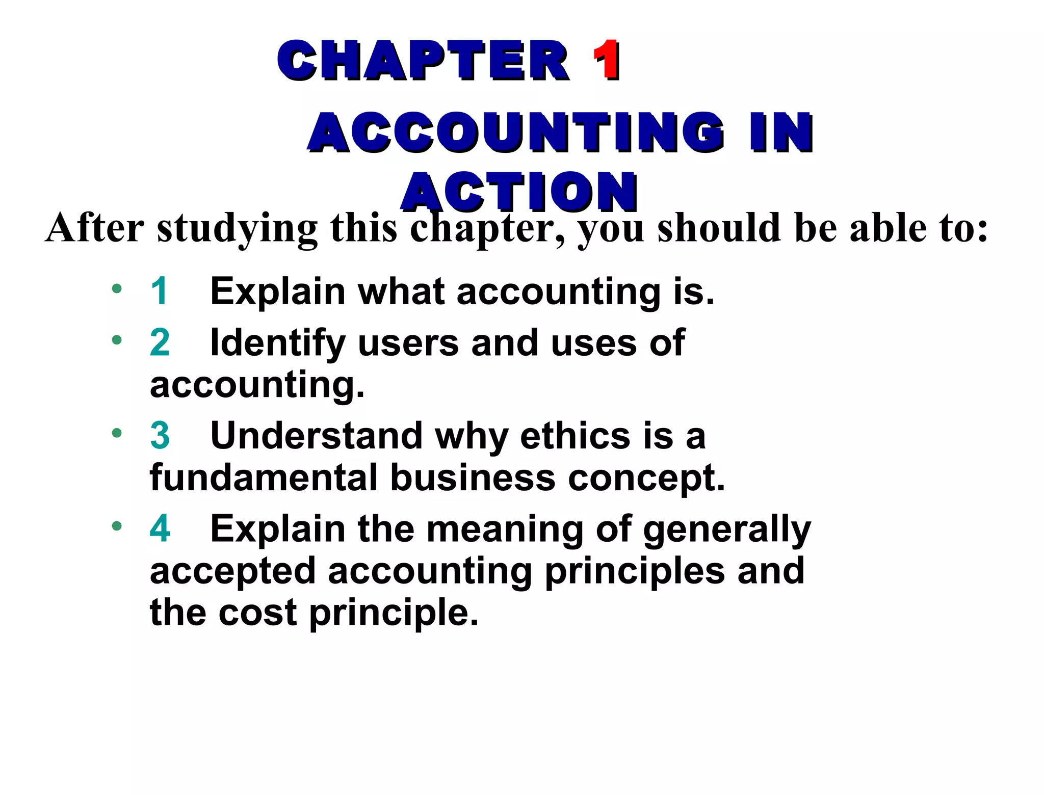 Introduction to Accounting ch01 | PPT
