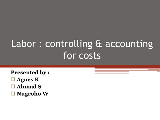 Accounting (Controlling & Accounting for Costs) | PPTX | Business ...