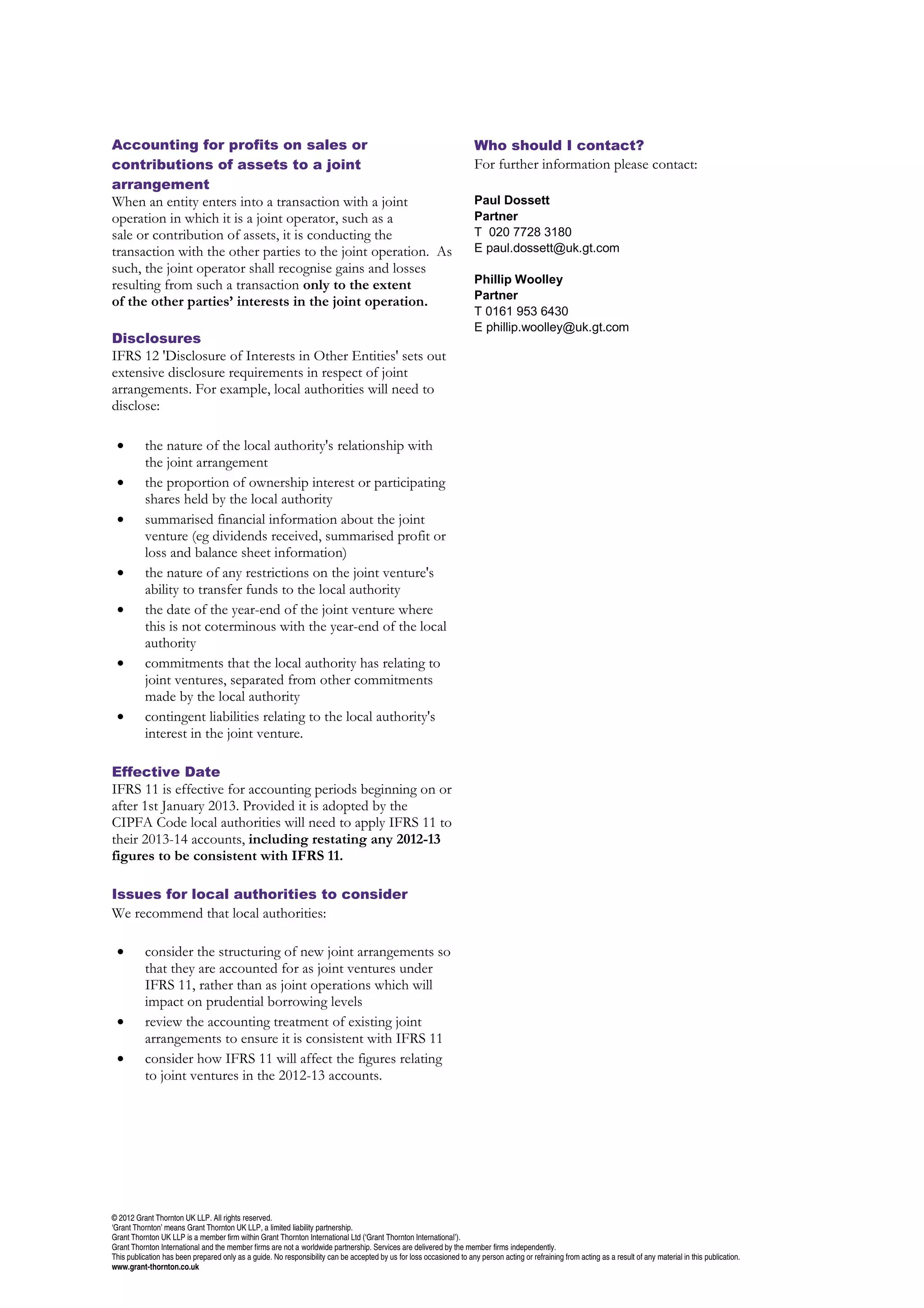Accounting for joint arrangements IFRS 11 | PDF