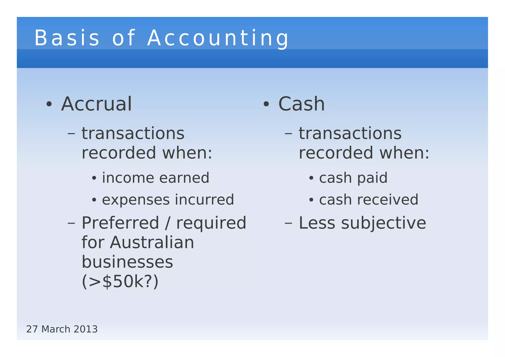 Accounting - Key concepts and terminology | PPT