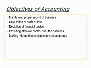 Accounting meaning and objectives-ambily | PPTX