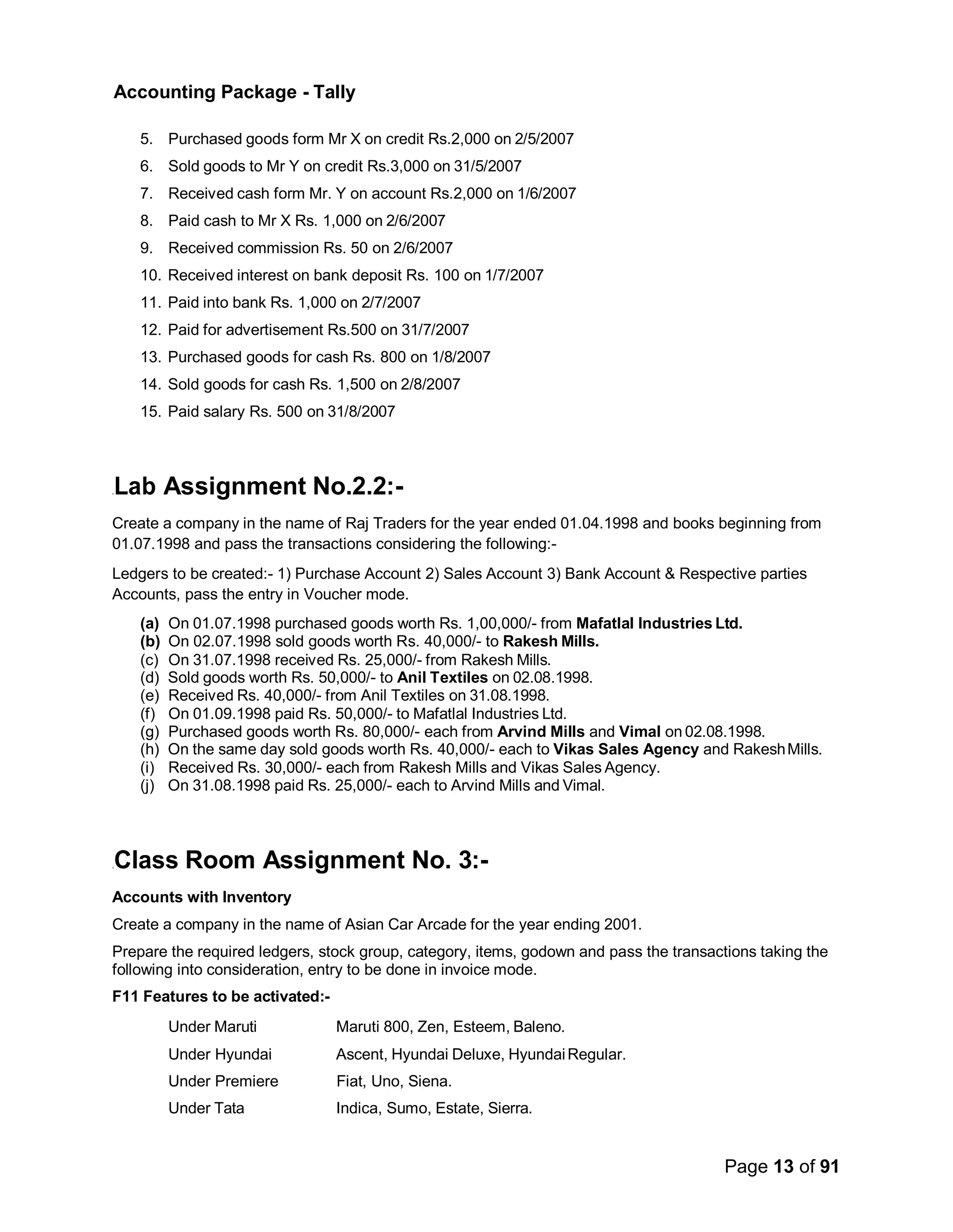 Accounting Tally Notes by SDK in Gurugram | PDF