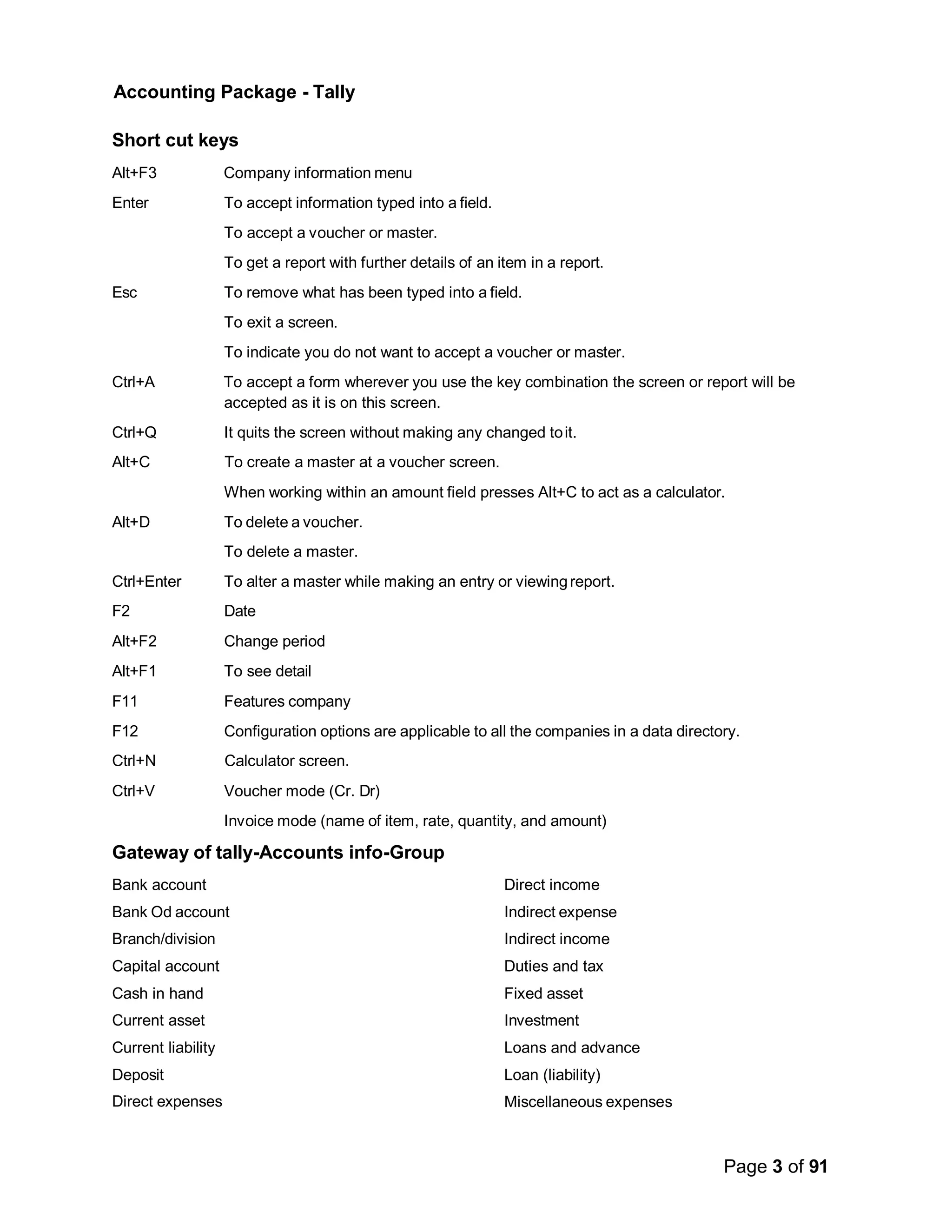 Accounting Tally Notes by SDK in Gurugram | PDF
