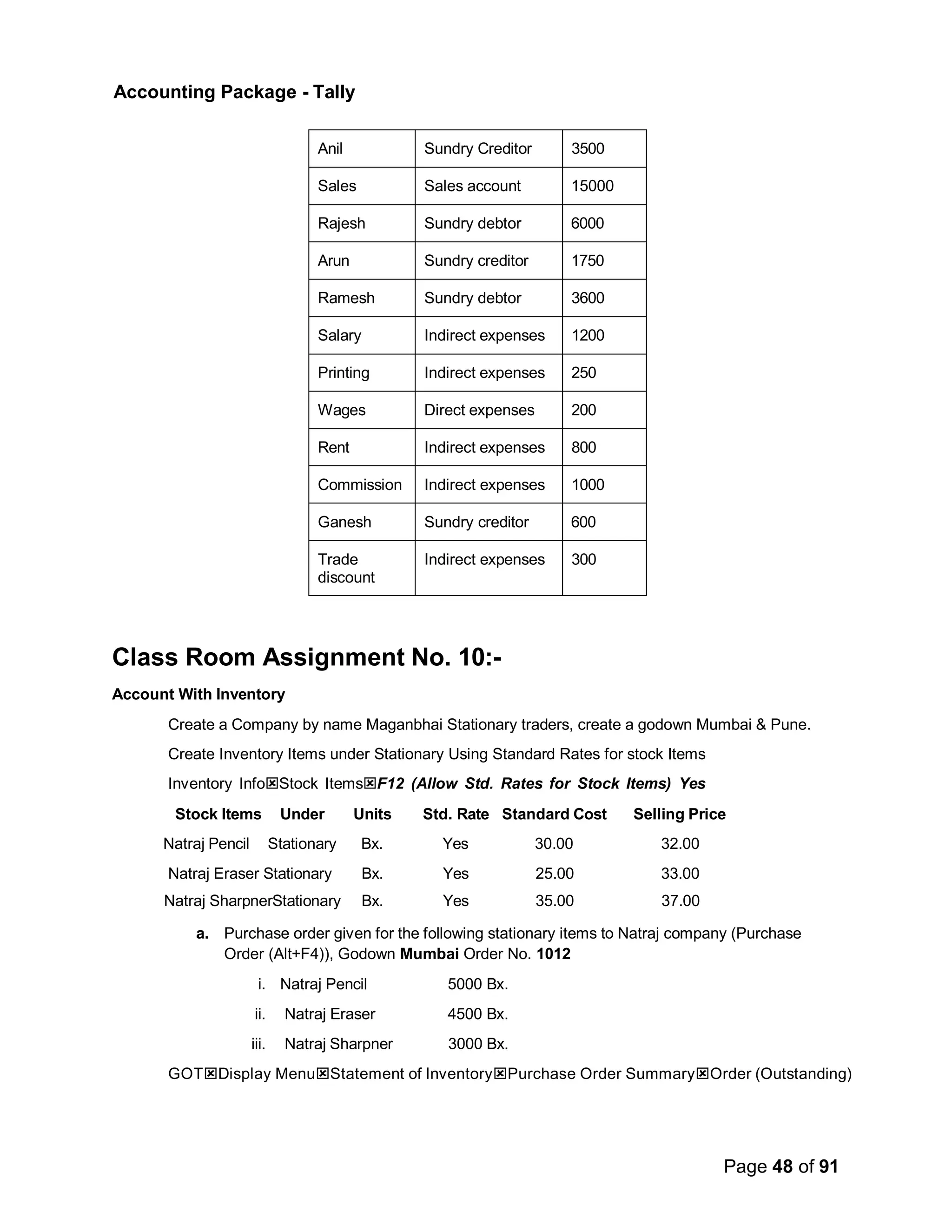 Accounting Tally Notes by SDK in Gurugram | PDF