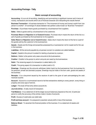 Accounting Tally Notes by SDK in Gurugram | PDF