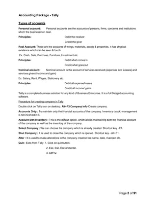 Accounting Tally Notes by SDK in Gurugram | PDF