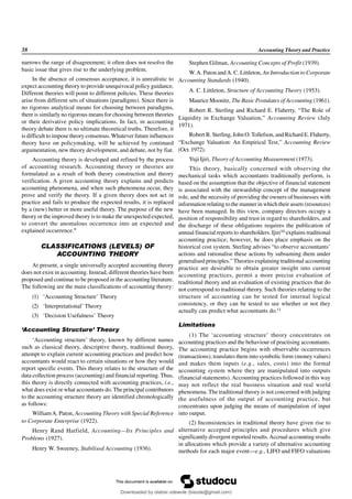 Accounting theory formulation and classifications | PDF