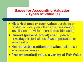 Accounting Valuation Uploaded Updated | PPT