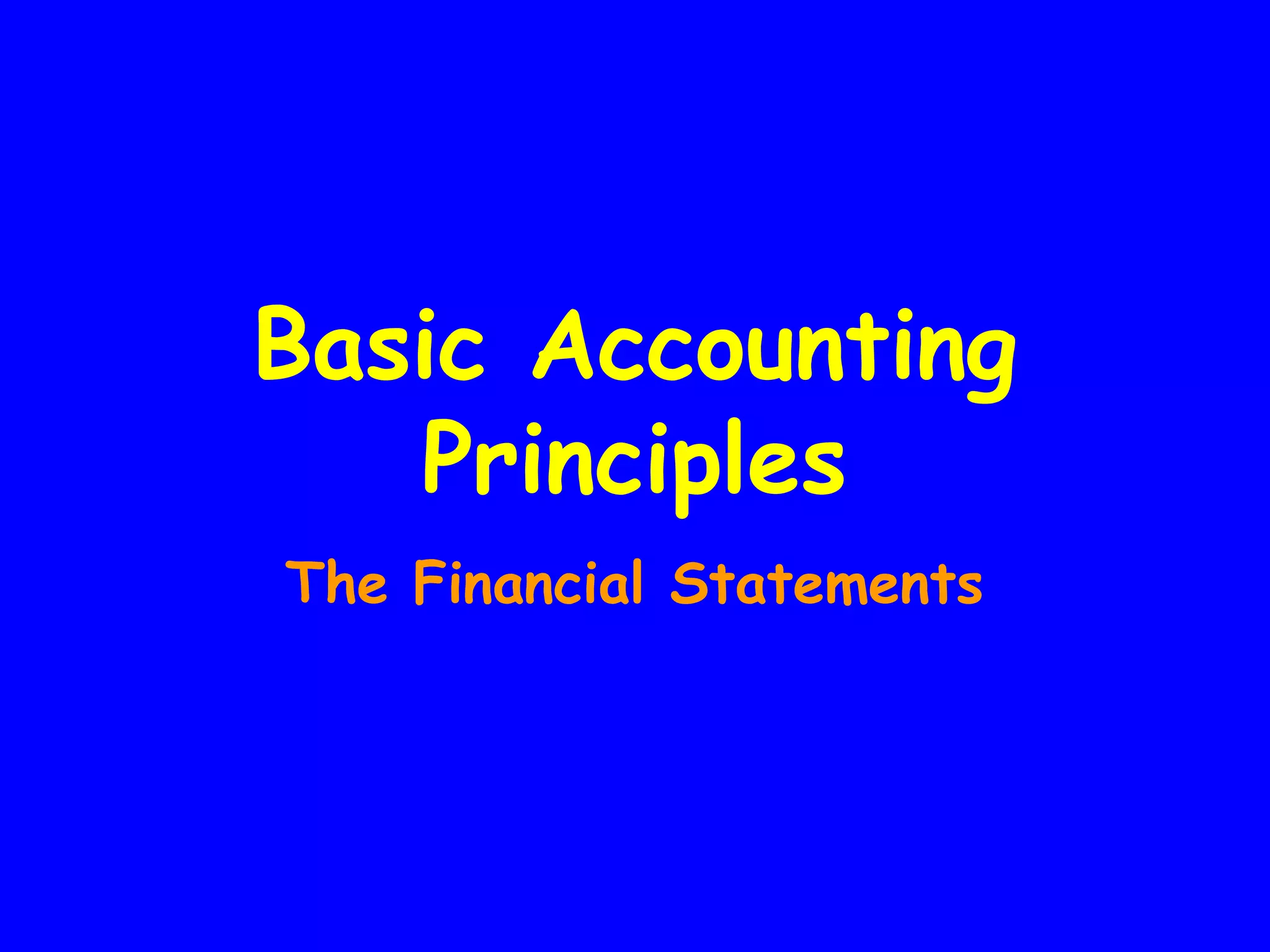 Basic Accounting Principles | PPT