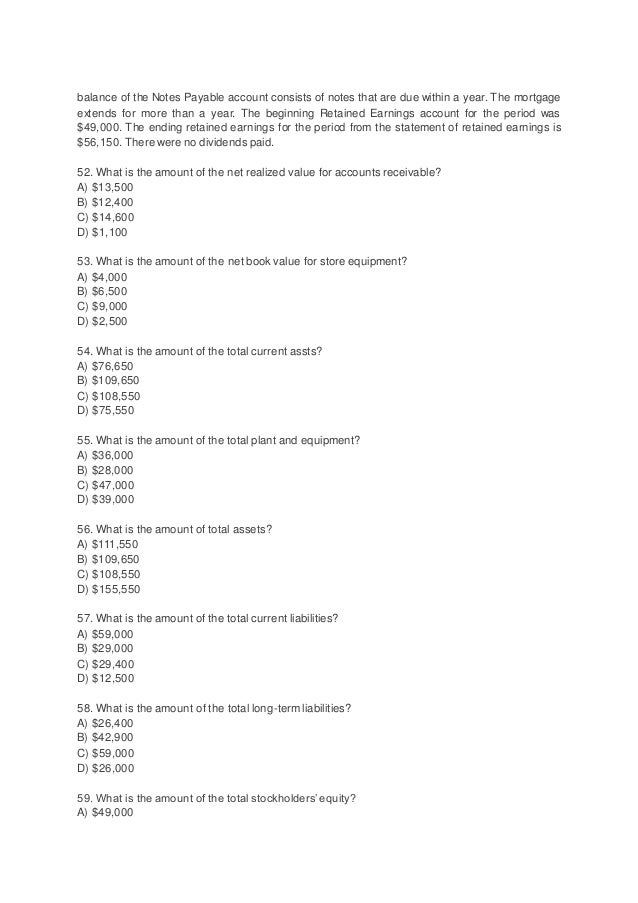 Accounting 60 Questions Complete Solutions Correct Answers Key