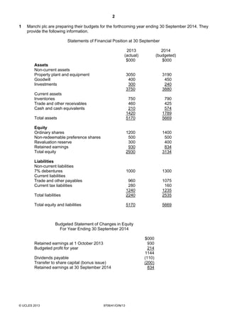 Accounting 9706 41 paper 4 problem solving (supplementary topics ...