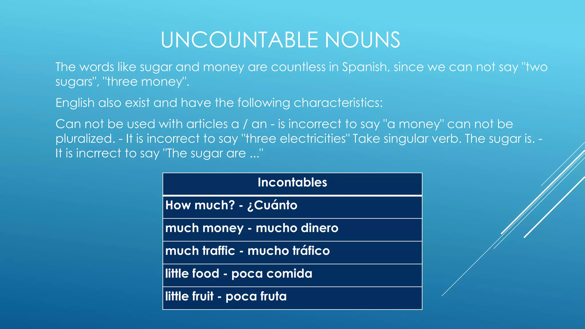 Accounting and uncountable nouns the imperatives | PPTX