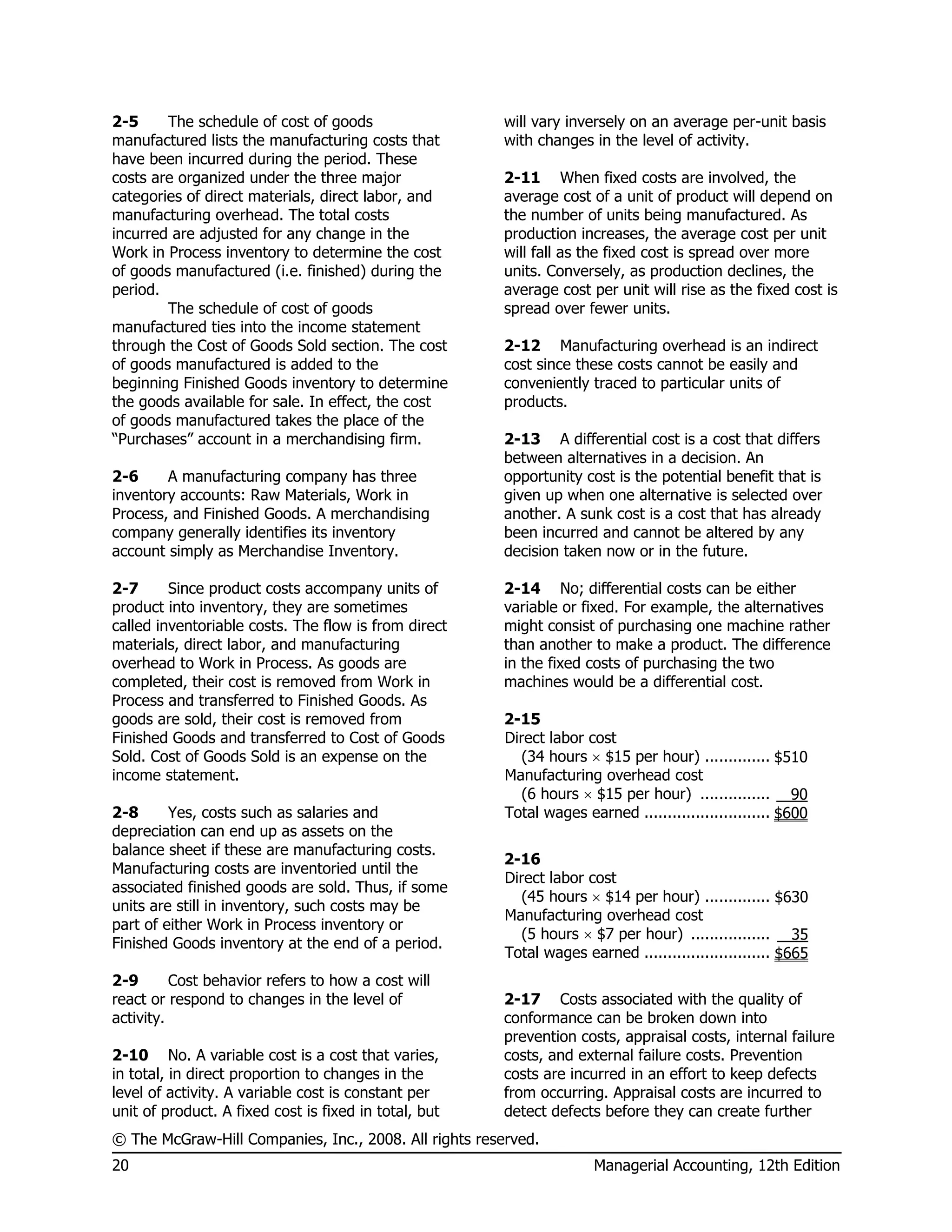 Cost Terms, Concepts, and Classifications | DOC