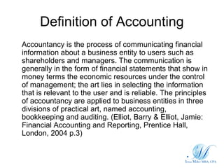 Definition of Accounting | PPT