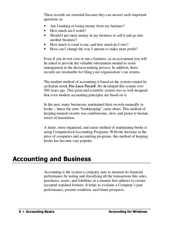 Accounting Basics Notes