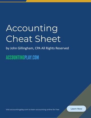 Accounting Journal Entries Cheat Sheet