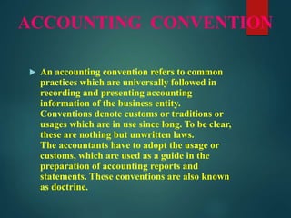 Accounting concepts and convention | PPTX